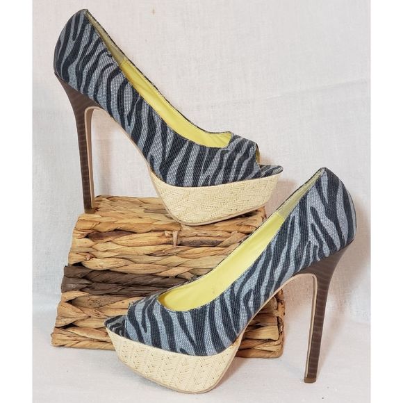 Shoe Republic LA | Shoes | Shoe Republic La Blue Zebra Platform 85 ...